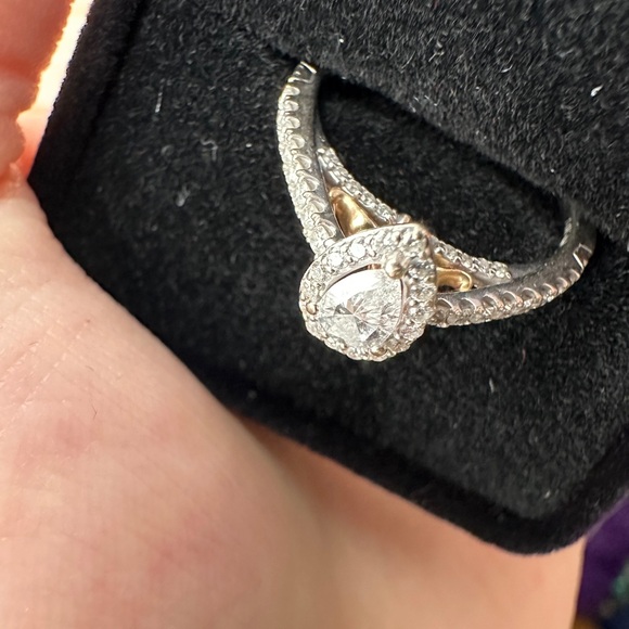 Zales | Jewelry | Enchanted Disney 4k Wgold Pear Diamond Halo Princess ...